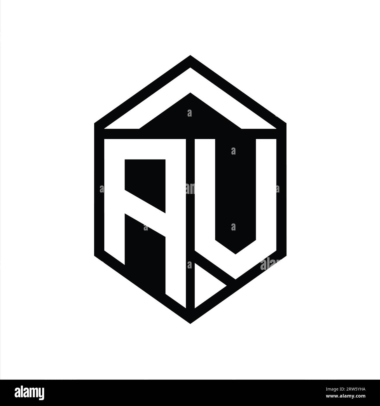 AV Letter Logo monogram simple hexagon shield shape isolated style ...