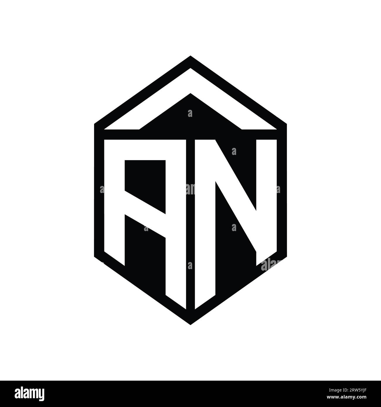 AN Letter Logo monogram simple hexagon shield shape isolated style design template Stock Photo ...