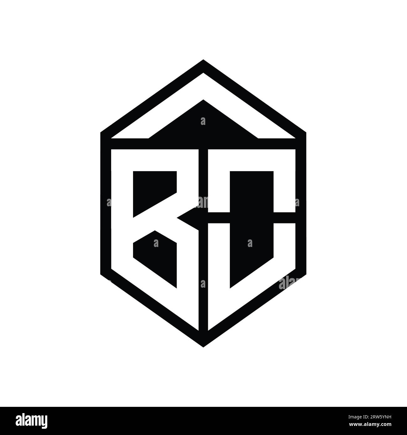 BO Letter Logo monogram simple hexagon shield shape isolated style design template Stock Photo ...