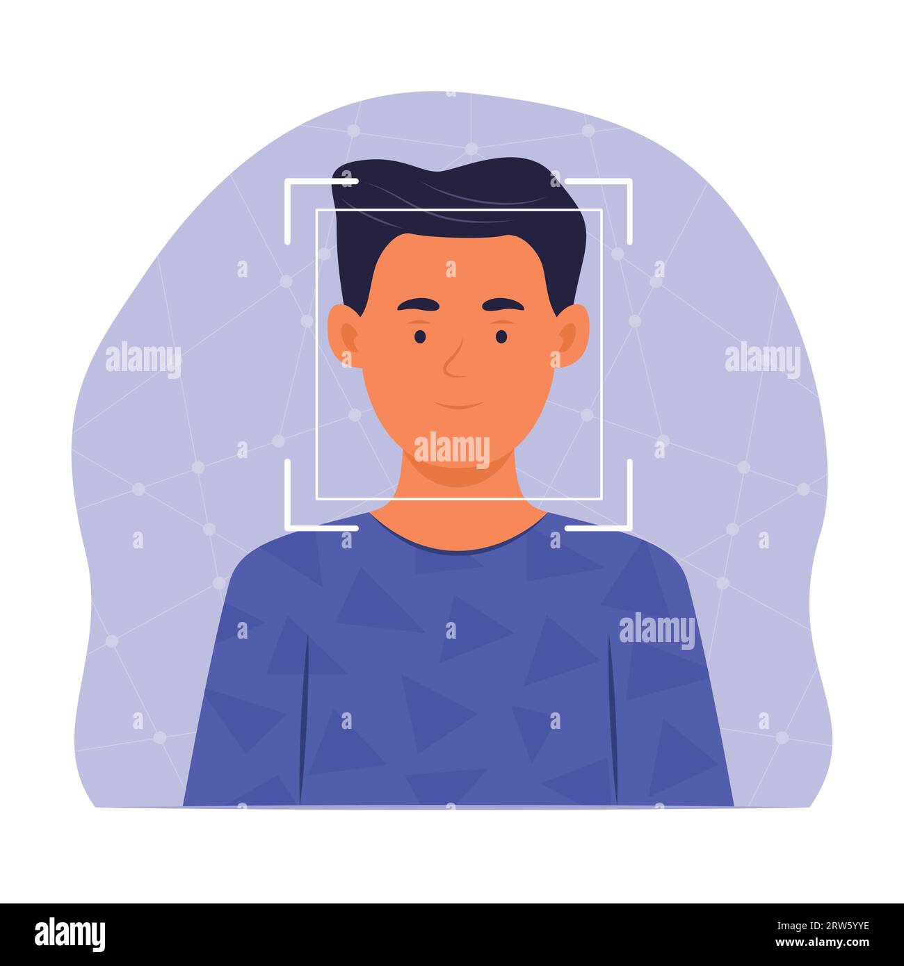 Man Face Scaning for Biometric Scanning Concept Illustration Stock ...