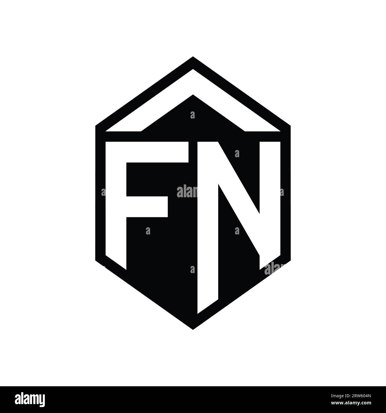 FN Letter Logo monogram simple hexagon shield shape isolated style design template Stock Photo ...
