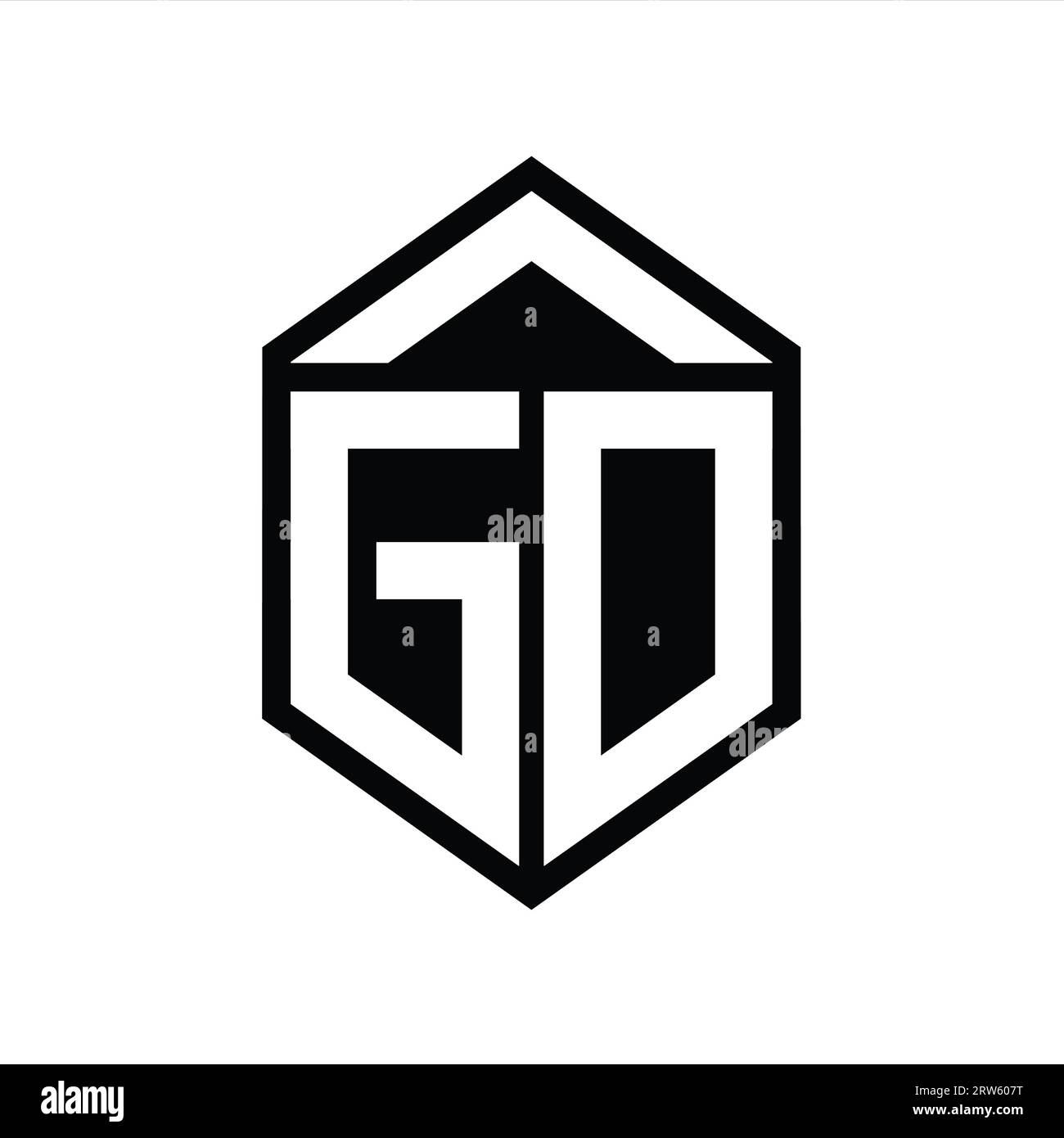 GD Letter Logo monogram simple hexagon shield shape isolated style design template Stock Photo ...