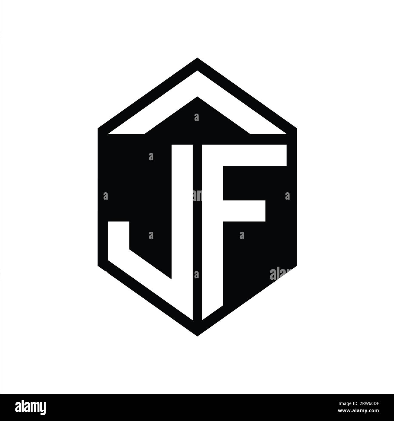 JF Letter Logo monogram simple hexagon shield shape isolated style design template Stock Photo ...