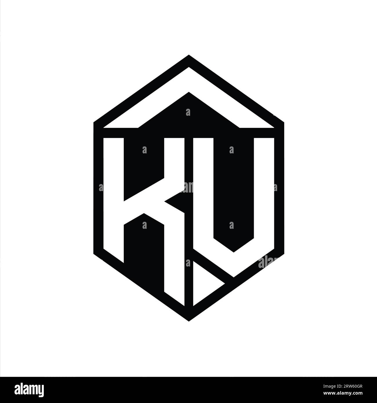 KV Letter Logo monogram simple hexagon shield shape isolated style design template Stock Photo ...