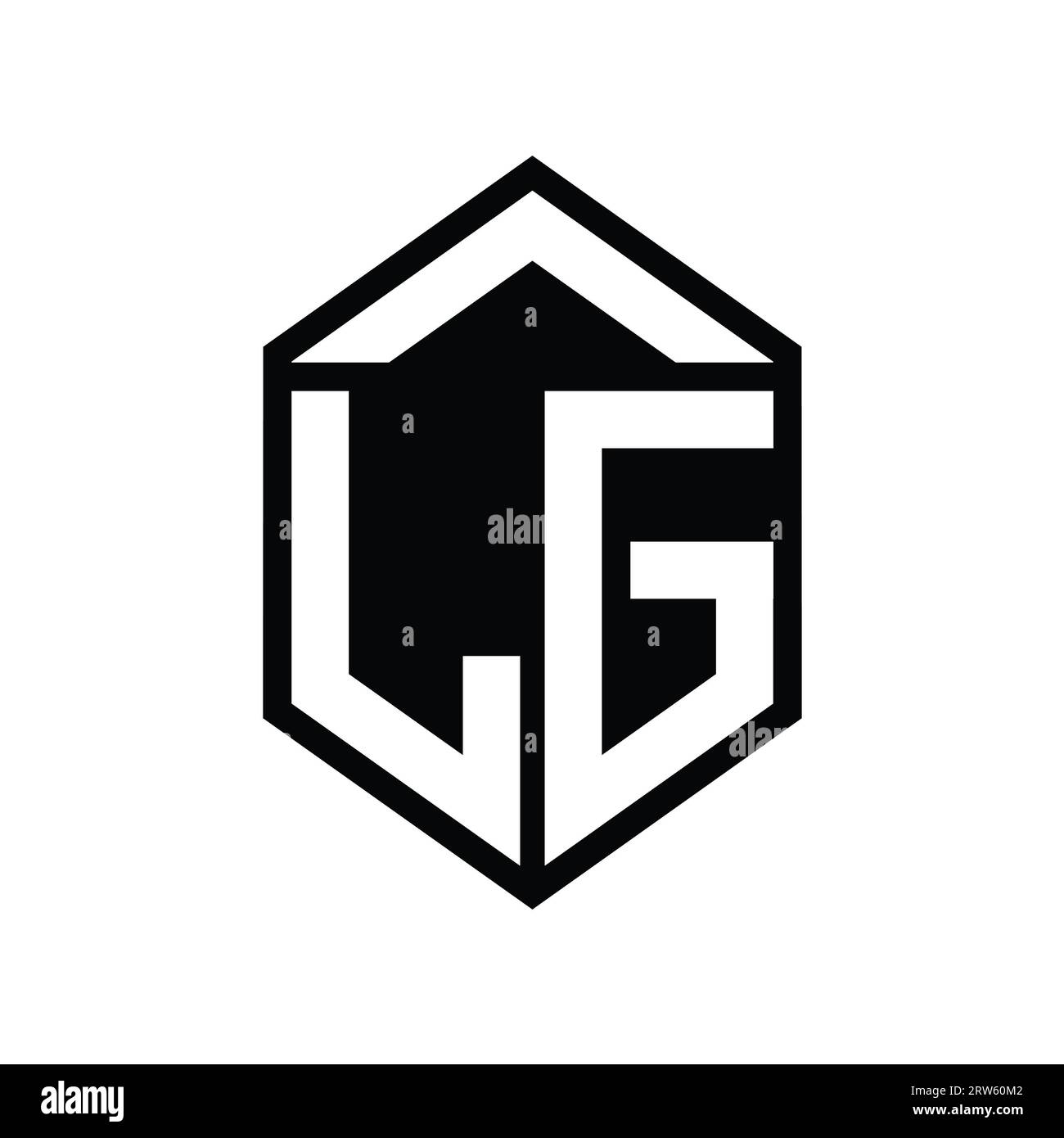 LG Letter Logo monogram simple hexagon shield shape isolated style design template Stock Photo ...