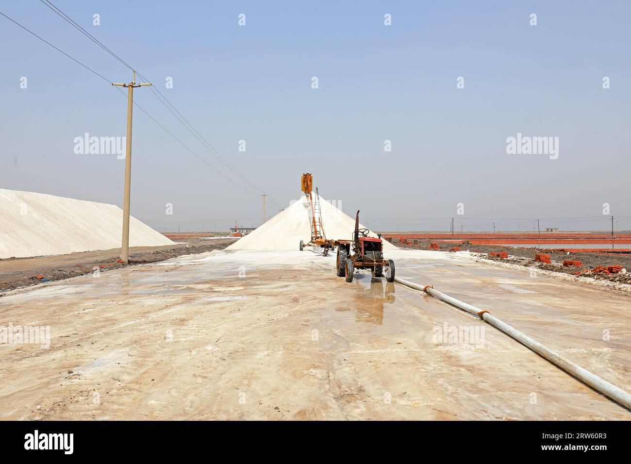 Piles of salt in a salt field, North China Stock Photo - Alamy
