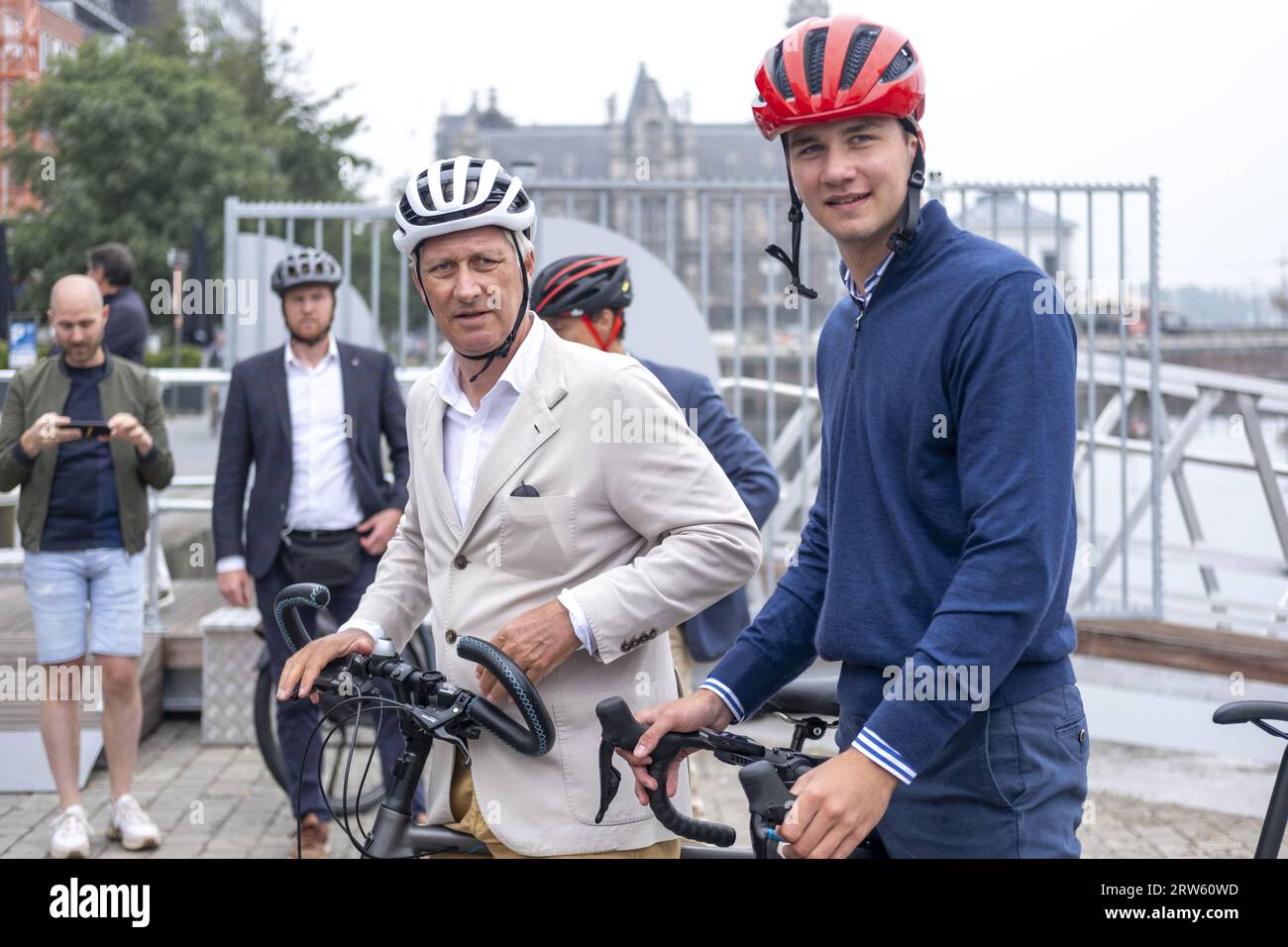 King Philippe - Filip of Belgium and Prince Gabriel pictured during a ...