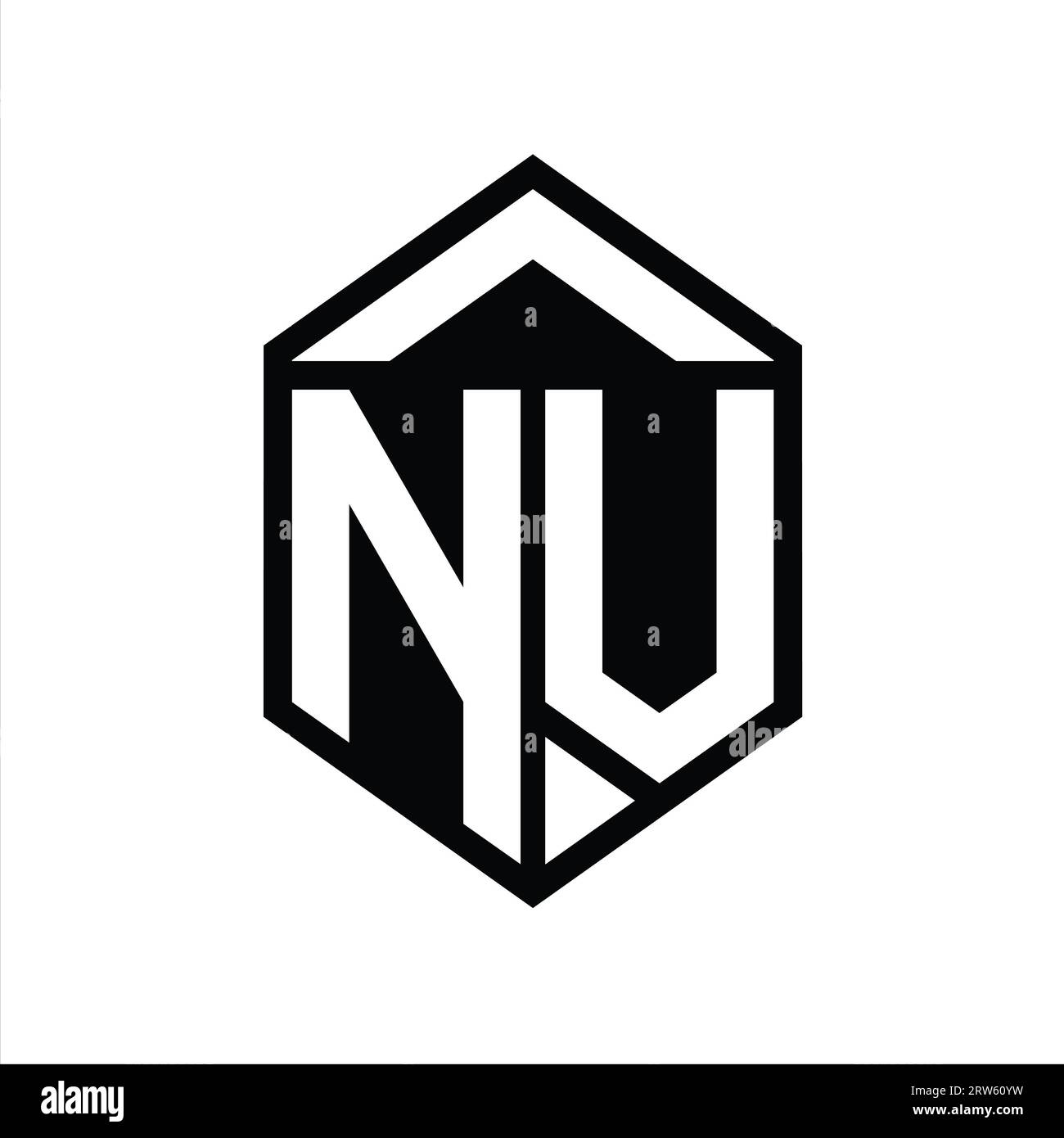 NV Letter Logo monogram simple hexagon shield shape isolated style design template Stock Photo ...