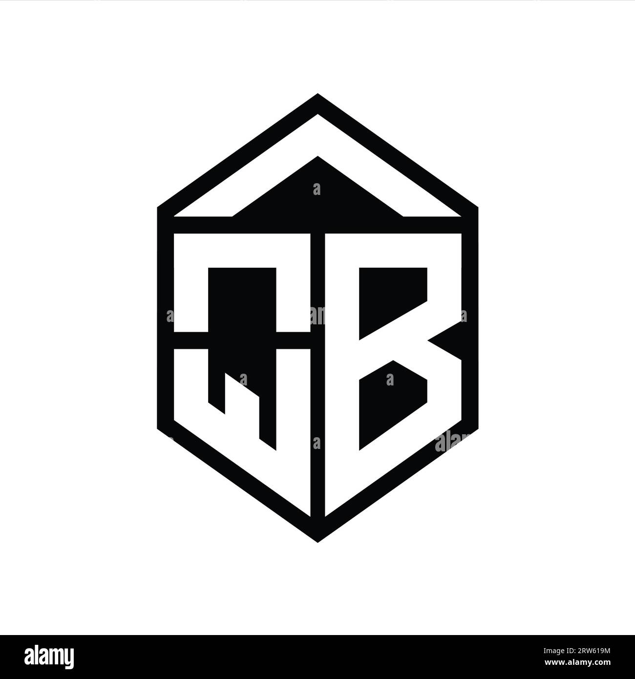 QB Letter Logo monogram simple hexagon shield shape isolated style design template Stock Photo ...