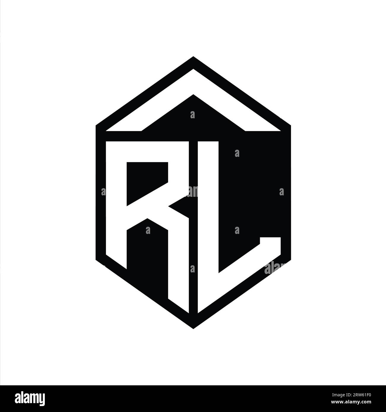 RL Letter Logo monogram simple hexagon shield shape isolated style design template Stock Photo ...