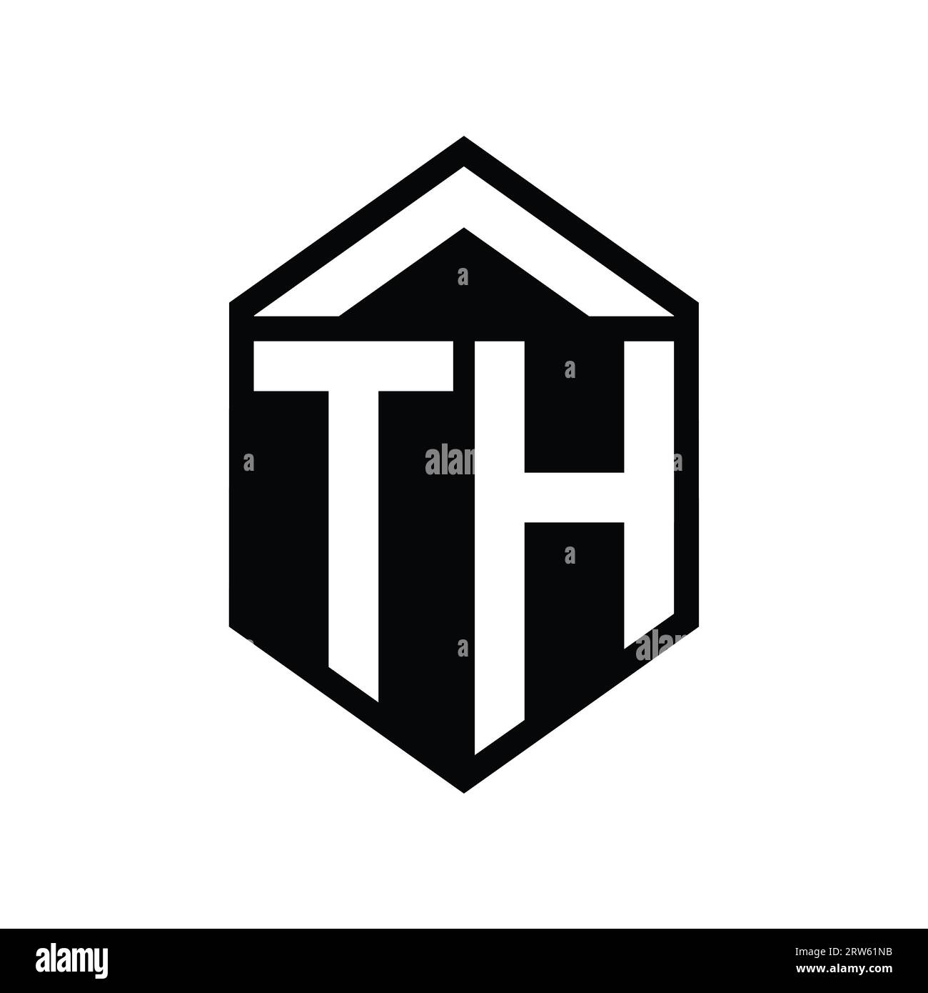 TH Letter Logo monogram simple hexagon shield shape isolated style ... TH Letter Logo monogram simple hexagon shield shape isolated style ...