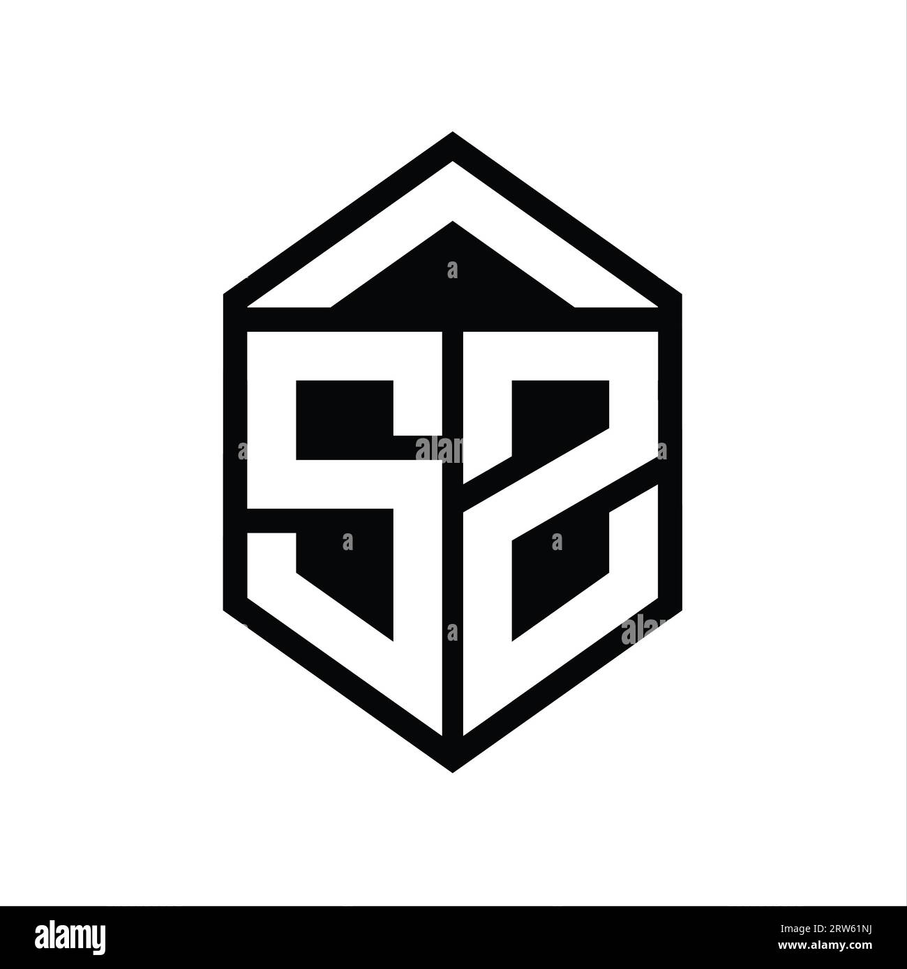 SZ Letter Logo monogram simple hexagon shield shape isolated style design template Stock Photo ...
