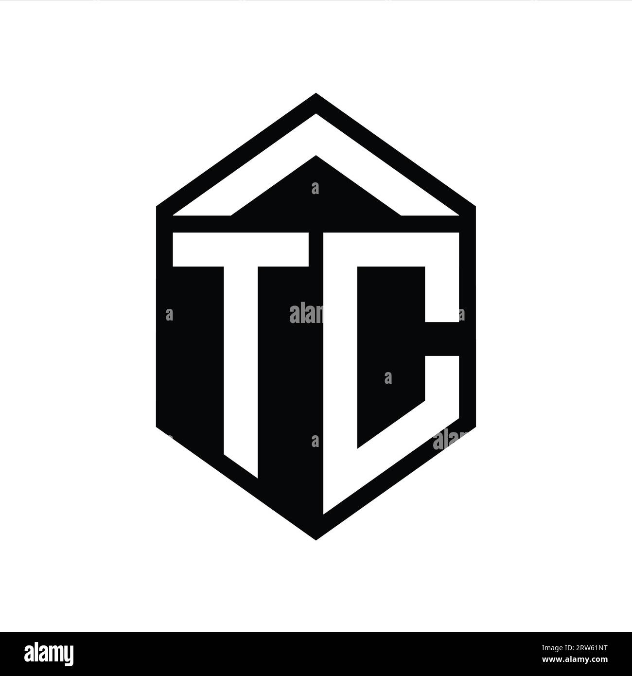 TC Letter Logo monogram simple hexagon shield shape isolated style ... TC Letter Logo monogram simple hexagon shield shape isolated style ...