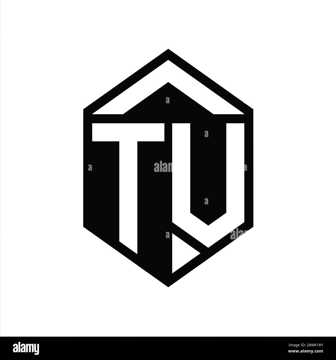 TV Letter Logo monogram simple hexagon shield shape isolated style design template Stock Photo ...