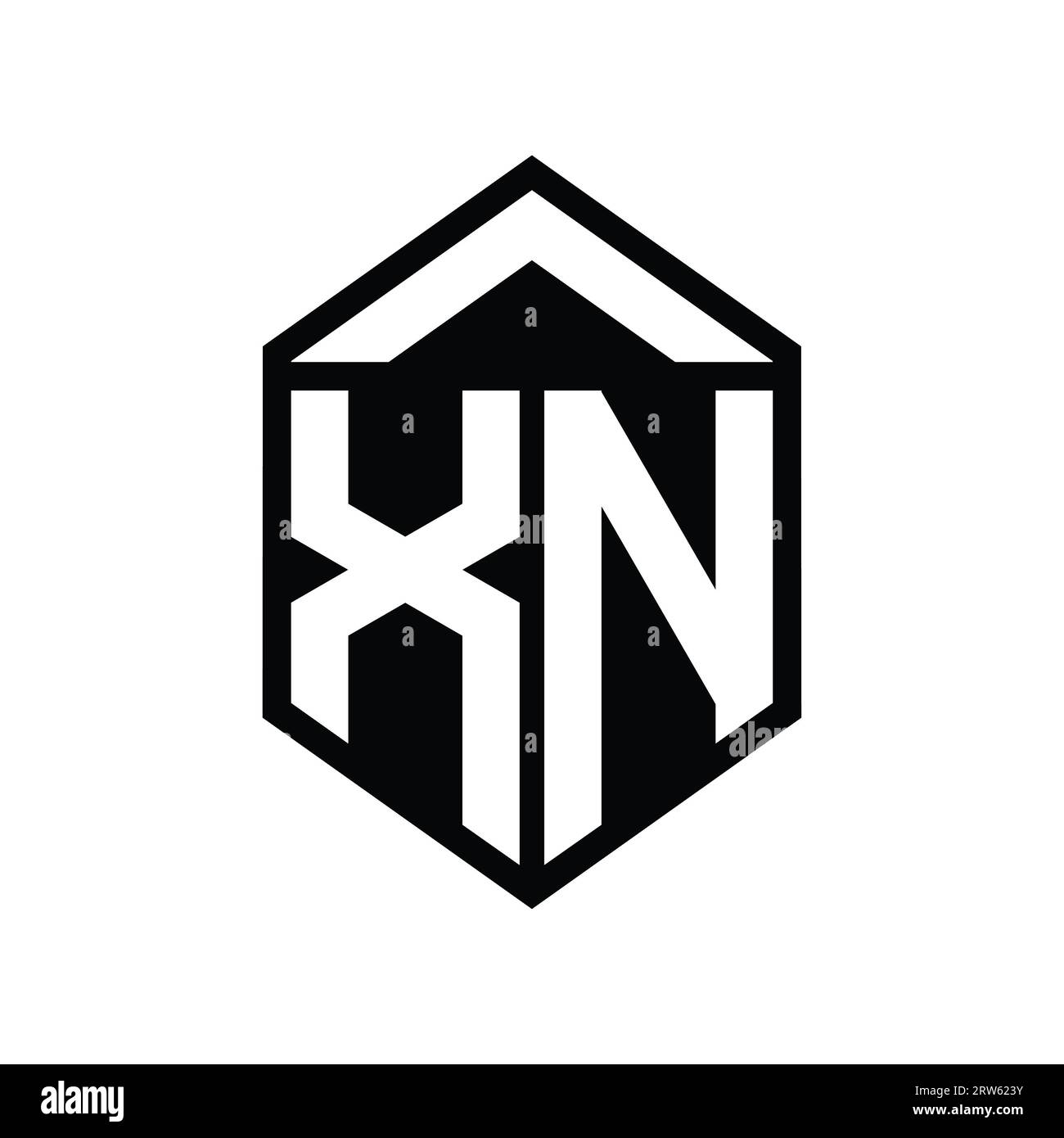 XN Letter Logo monogram simple hexagon shield shape isolated style design template Stock Photo ...