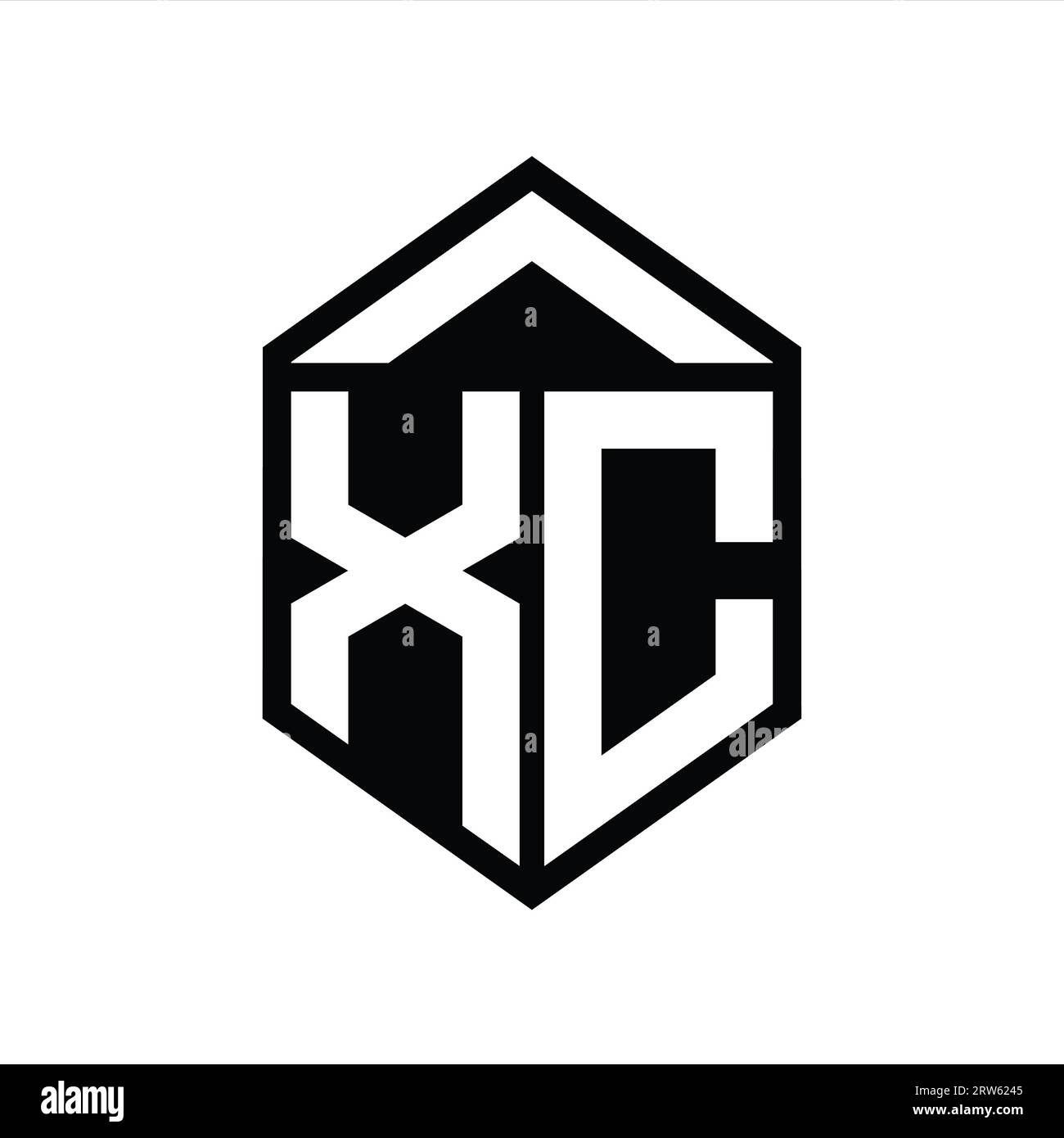XC Letter Logo monogram simple hexagon shield shape isolated style design template Stock Photo ...