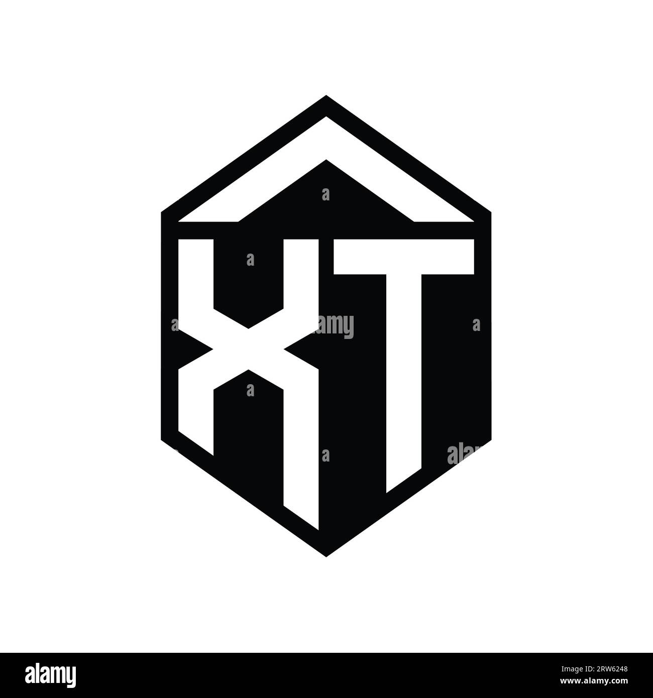 XT Letter Logo monogram simple hexagon shield shape isolated style design template Stock Photo ...