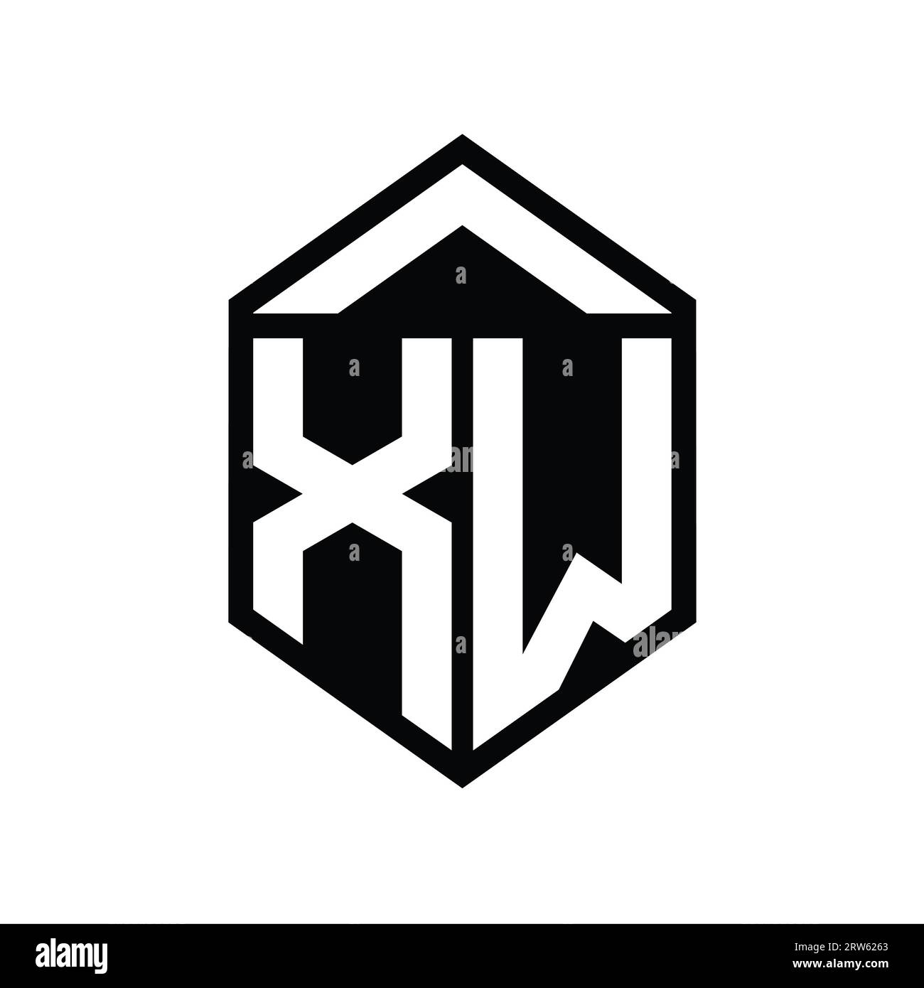 XW Letter Logo monogram simple hexagon shield shape isolated style ... XW Letter Logo monogram simple hexagon shield shape isolated style ...