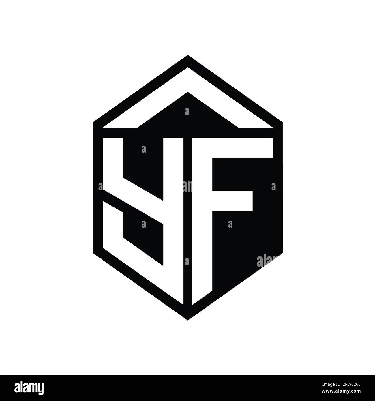 YF Letter Logo monogram simple hexagon shield shape isolated style design template Stock Photo ...