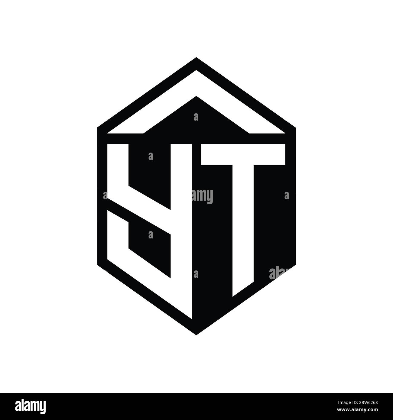 YT Letter Logo monogram simple hexagon shield shape isolated style ...