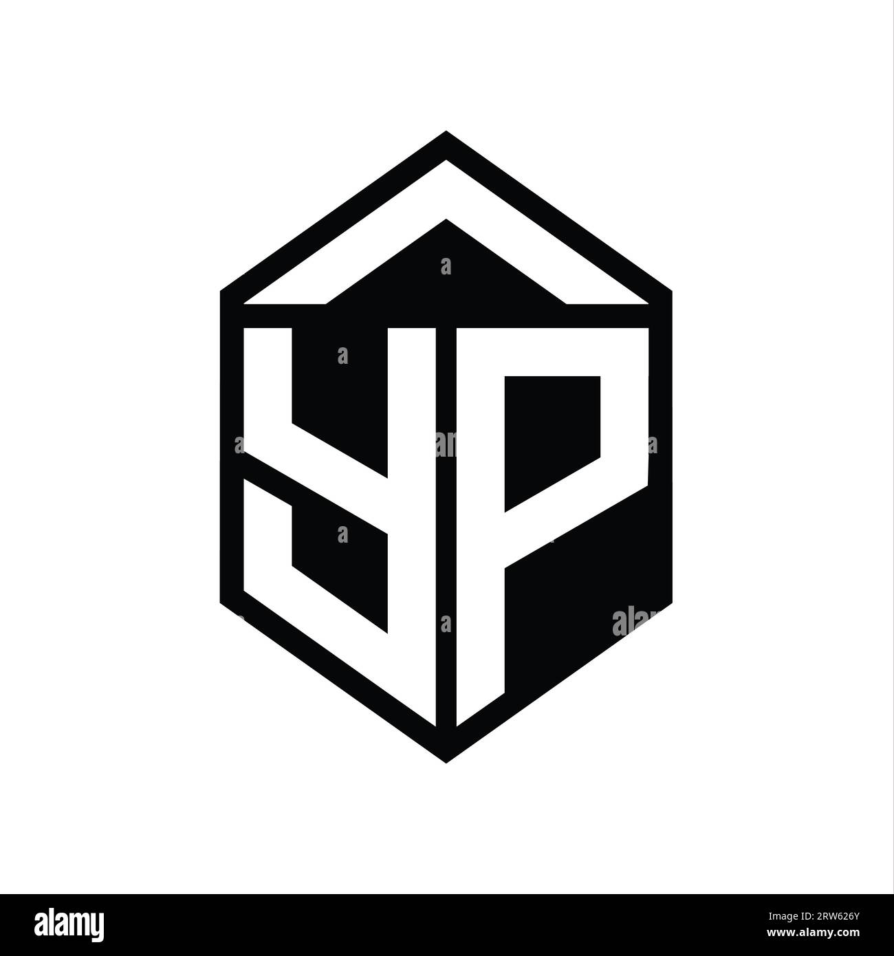 YP Letter Logo monogram simple hexagon shield shape isolated style ...