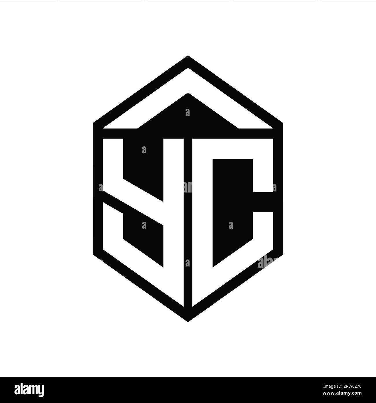 YC Letter Logo monogram simple hexagon shield shape isolated style design template Stock Photo ...