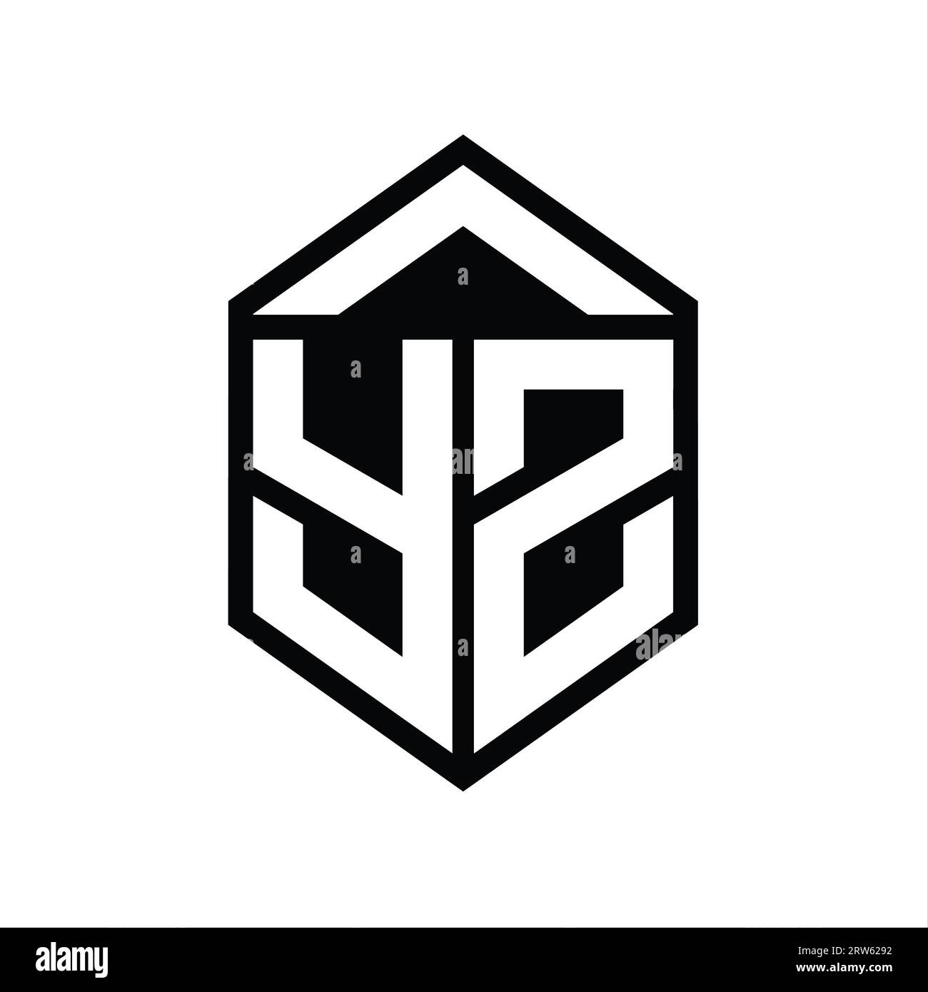 YZ Letter Logo monogram simple hexagon shield shape isolated style design template Stock Photo ...