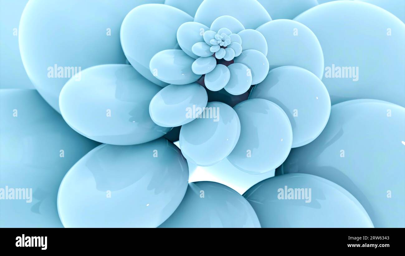 Rotating 3d spiral of round balls. Design. Abstract 3d spiral of moving ...