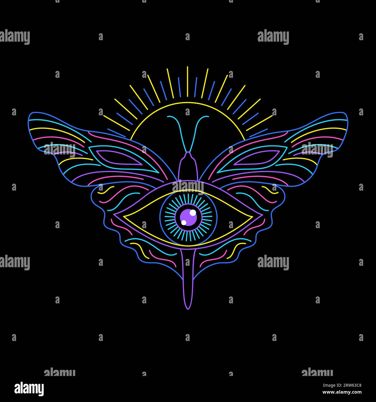 Esoteric butterfly mystic tattoo Stock Vector Images - Alamy