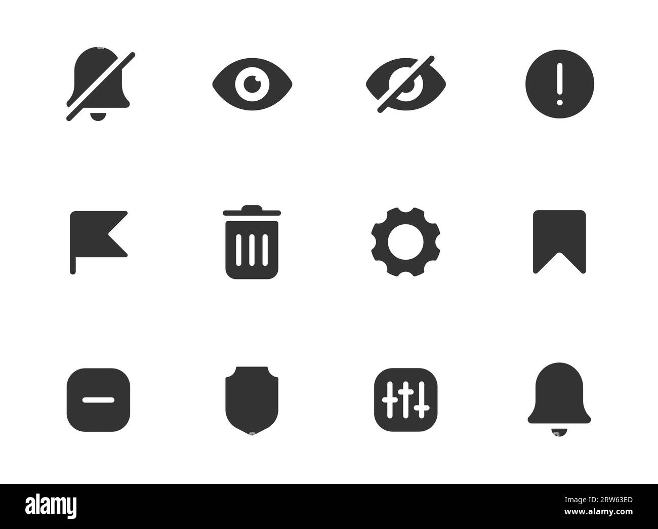 Ui ux web interface app icons set vector business mobile hi-res stock ...