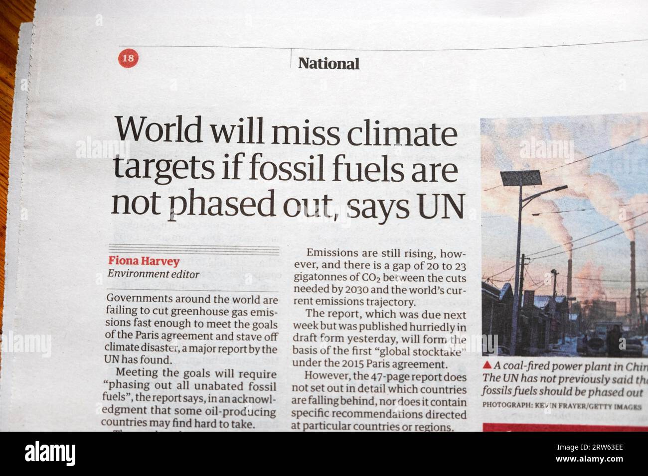 'World will miss climate targets if fossil fuels are not phased out ...