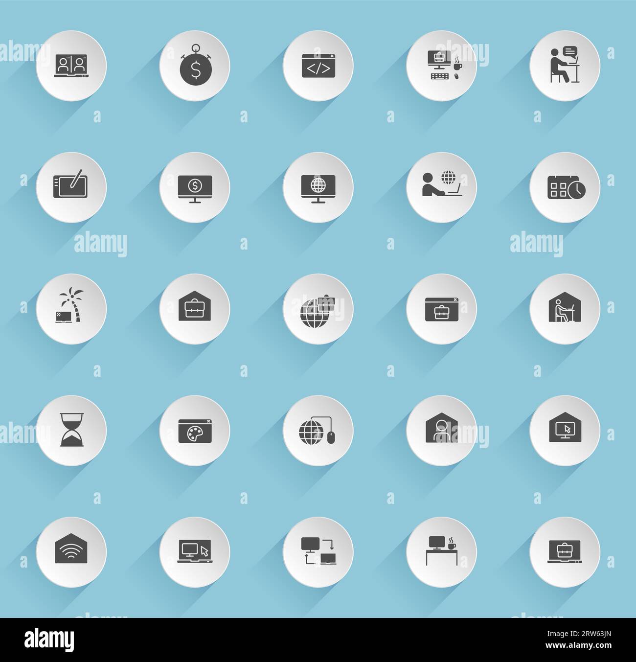 remote work line icons Stock Vector Image & Art - Alamy