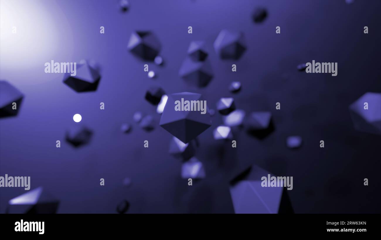 Rotating geometric polygons. Design. Spinning stream with geometric 3d ...