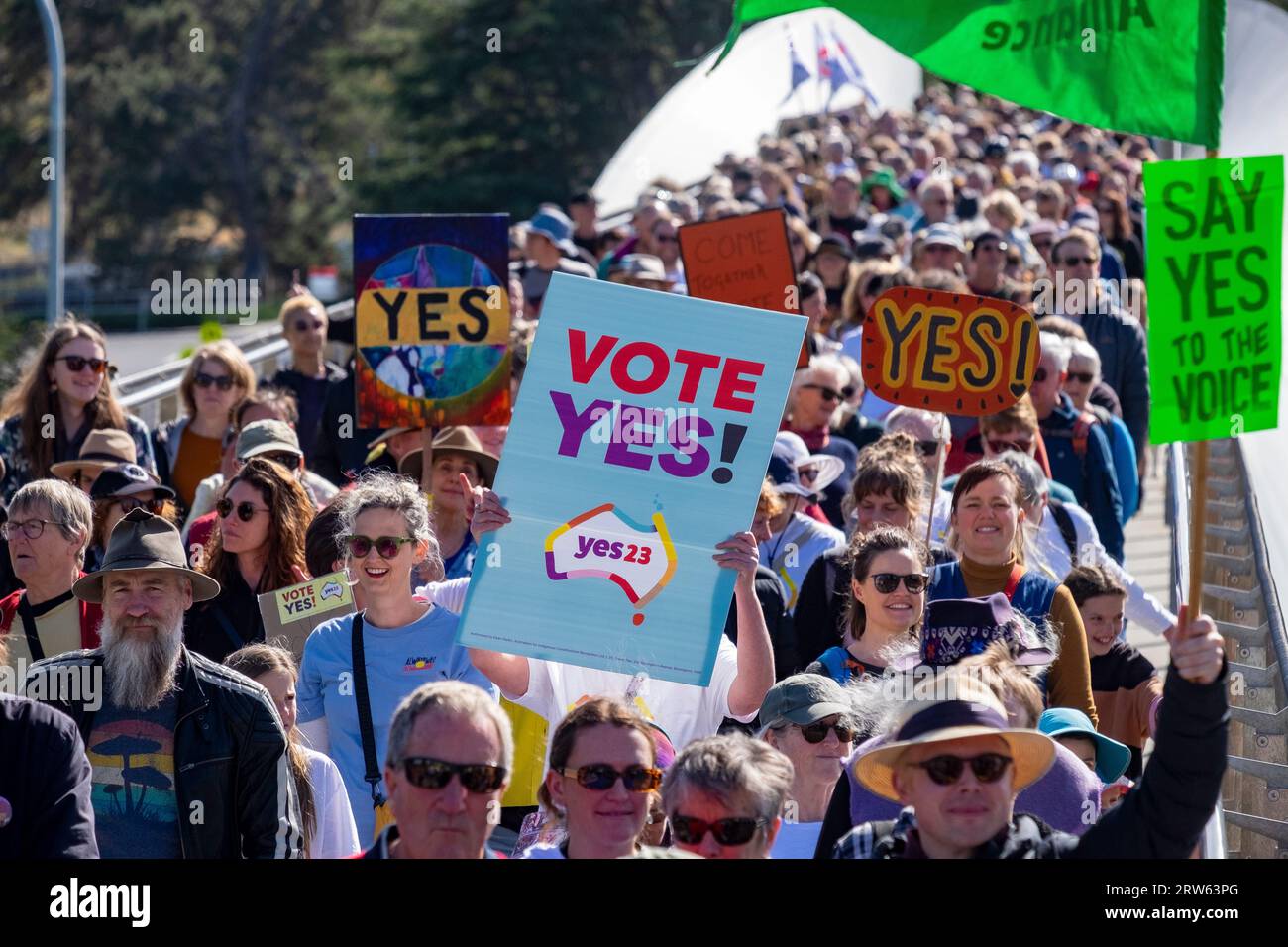The Vote Yes referendum rally in Hobart, Nipaluna,Tasmania Sunday 17th ...