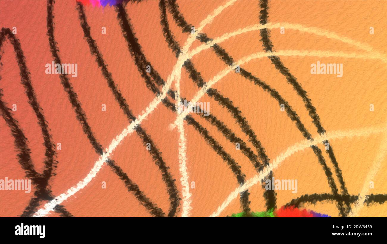 Abstract pencil lines with curved curves. Motion. Curved lines are ...