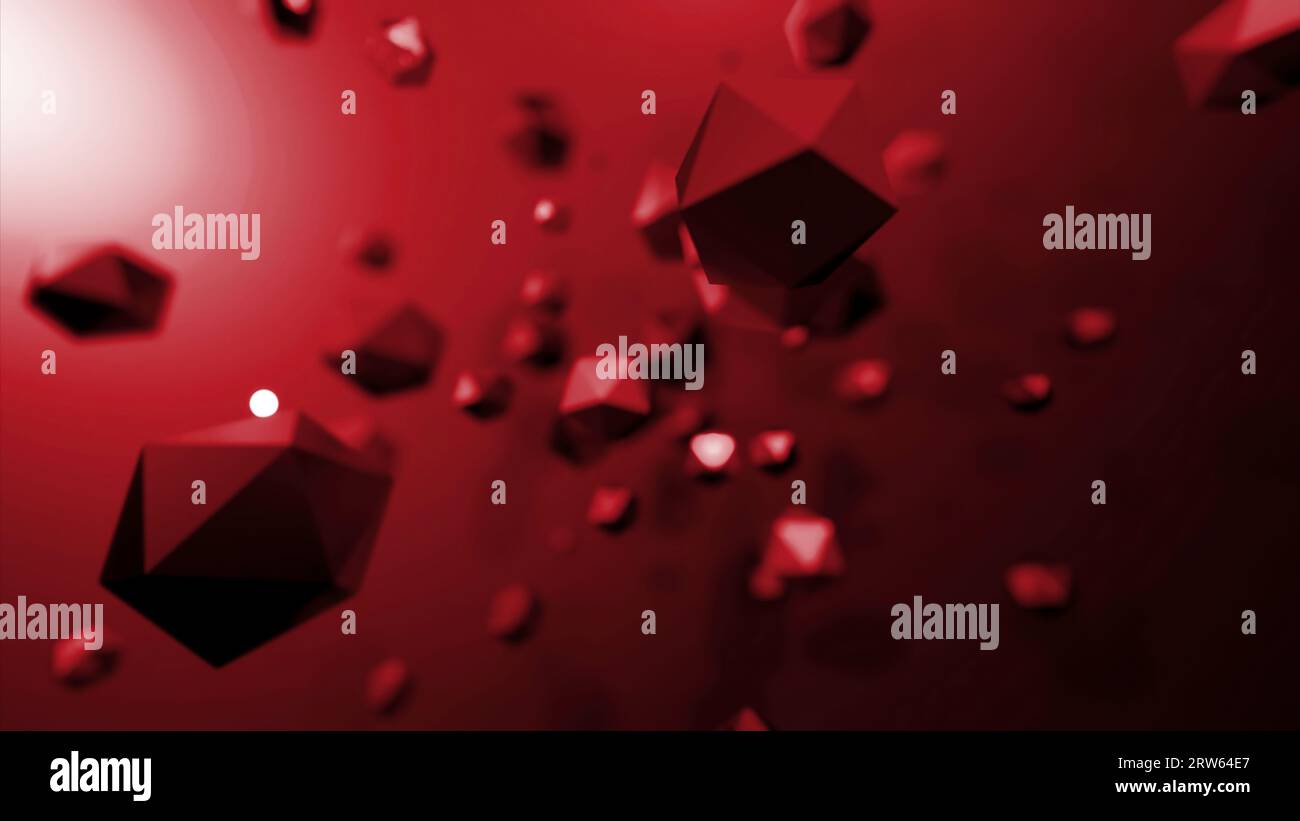 Geometric Molecules Move In Rotating Flow Design 3d Polygons Rotate In Space Chaotic Rotation