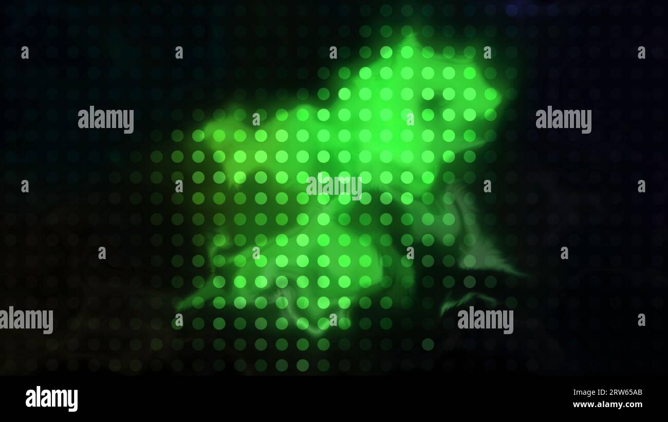 Dots and glowing spots on black background. Motion. Background with ...