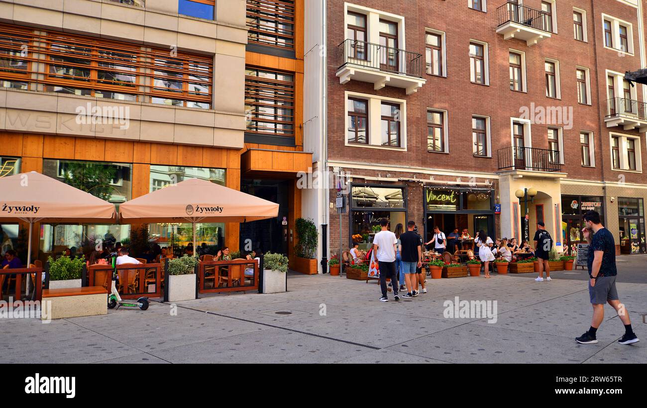 Warsaw, Poland. 10 September 2023. Five Corners Square, where people ...