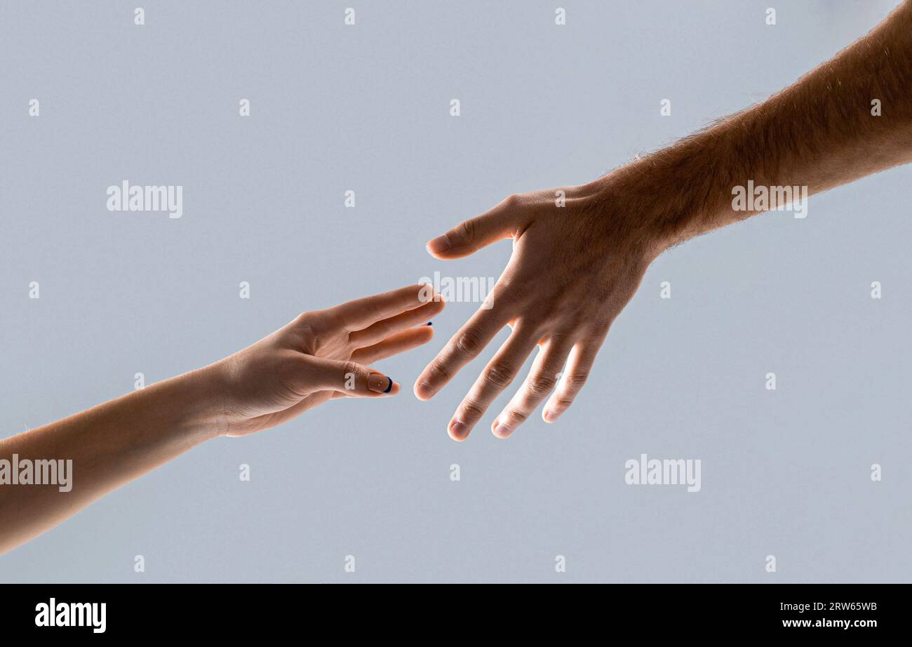 Helping hand outstretched, isolated arm, salvation. Two hands, helping ...