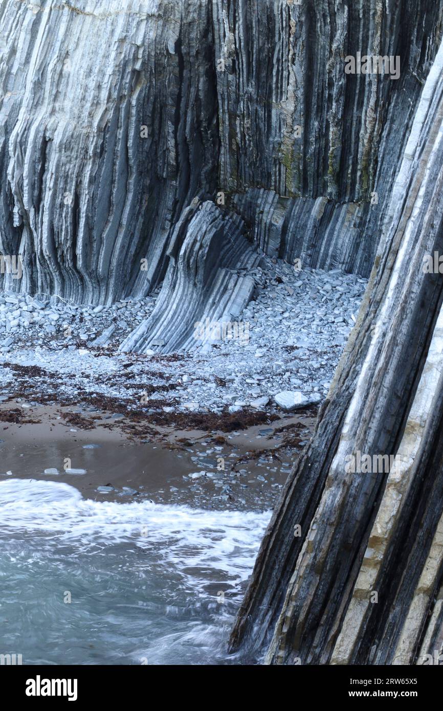 Beautiful and colorful Flysch formations of the Unesco Global Geopark ...