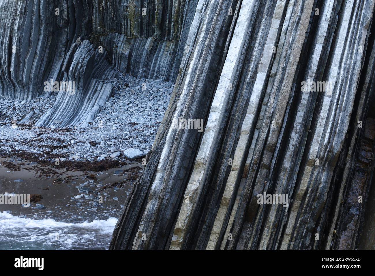 Beautiful and colorful Flysch formations of the Unesco Global Geopark ...