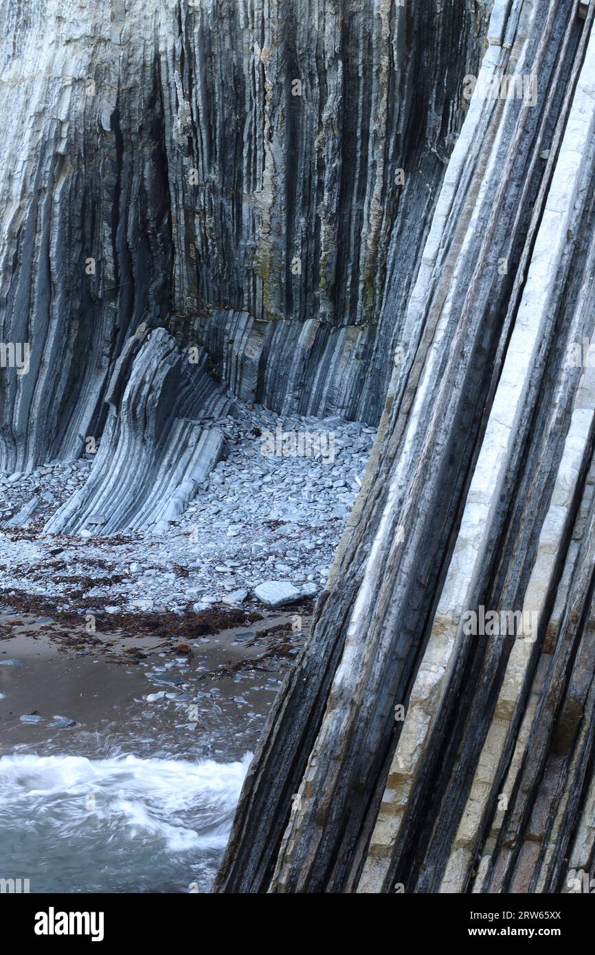 Beautiful and colorful Flysch formations of the Unesco Global Geopark ...