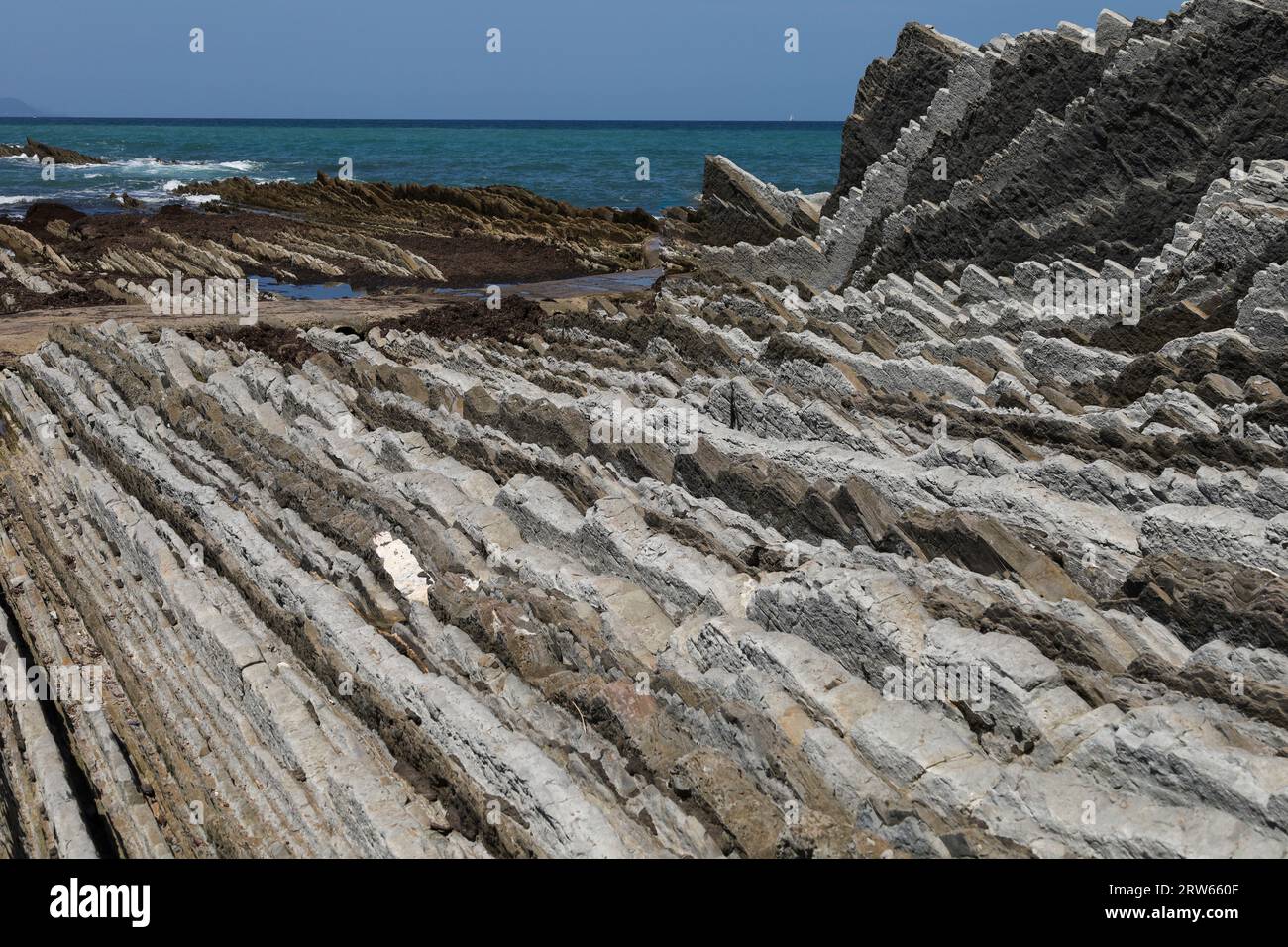 Beautiful and colorful Flysch formations of the Unesco Global Geopark ...