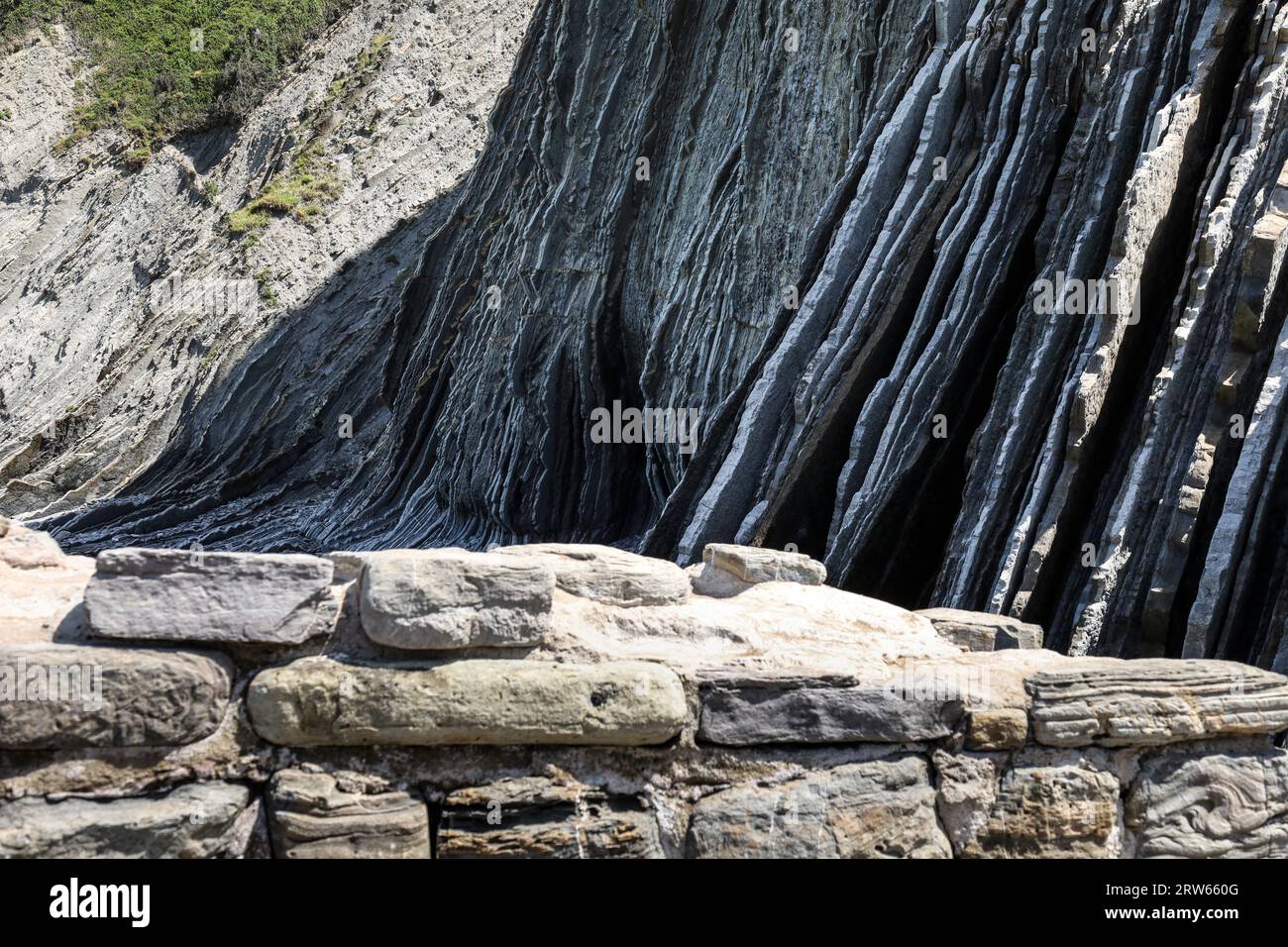 Beautiful and colorful Flysch formations of the Unesco Global Geopark ...