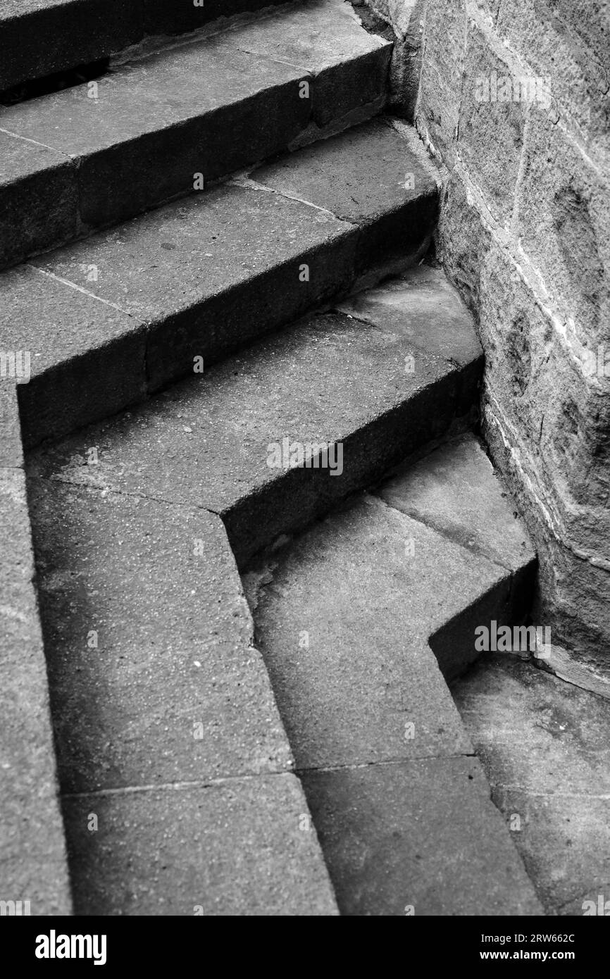 Gray stone staircase steps of irregular shape Stock Photo - Alamy