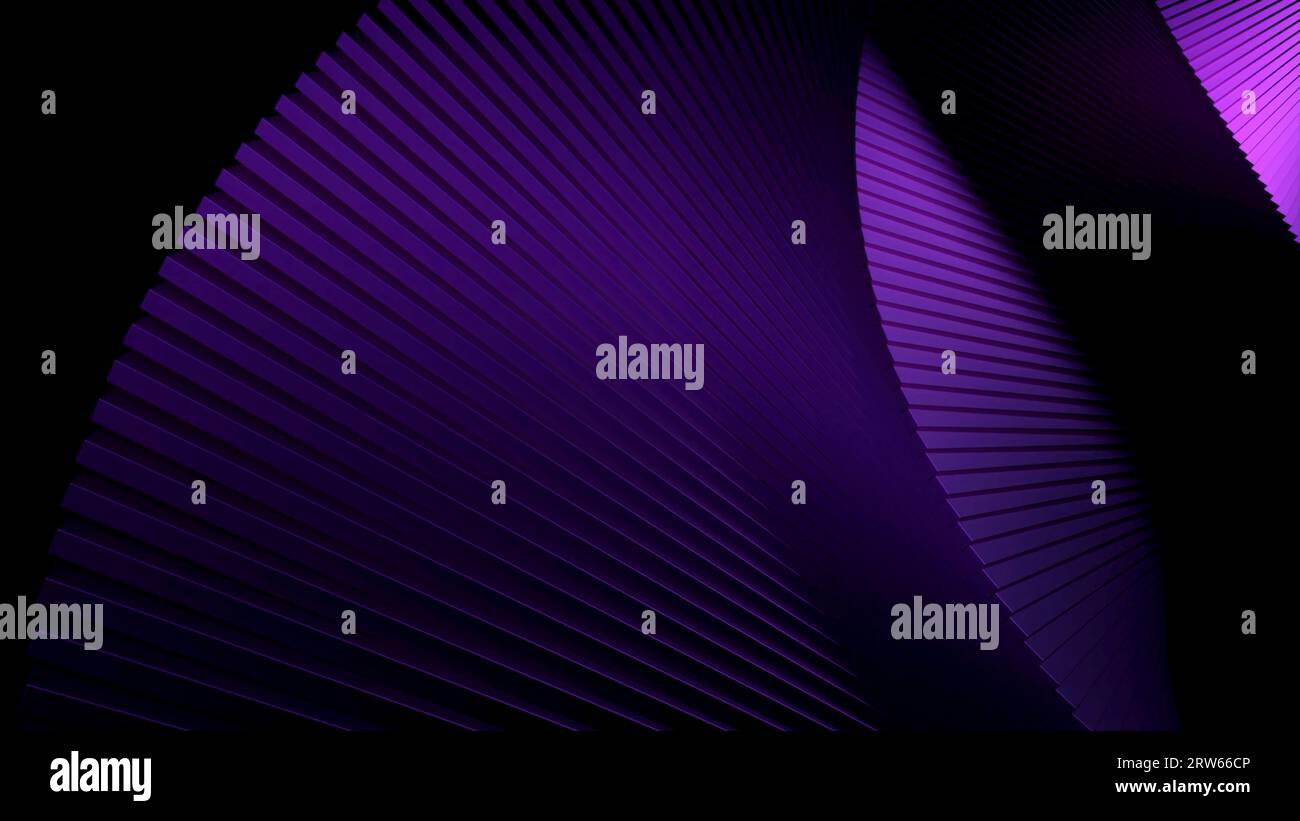 Abstract 3d Animation Of Moving Curved Structure Design Striped 3d Structure Rotates In Space