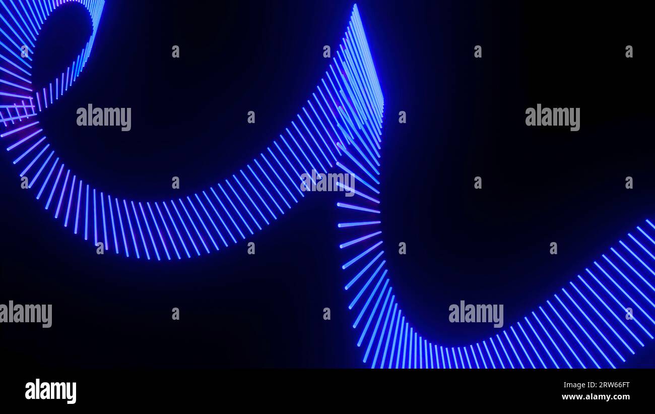 Moving curved 3d line of stripes. Design. 3D strip of stripes moves ...
