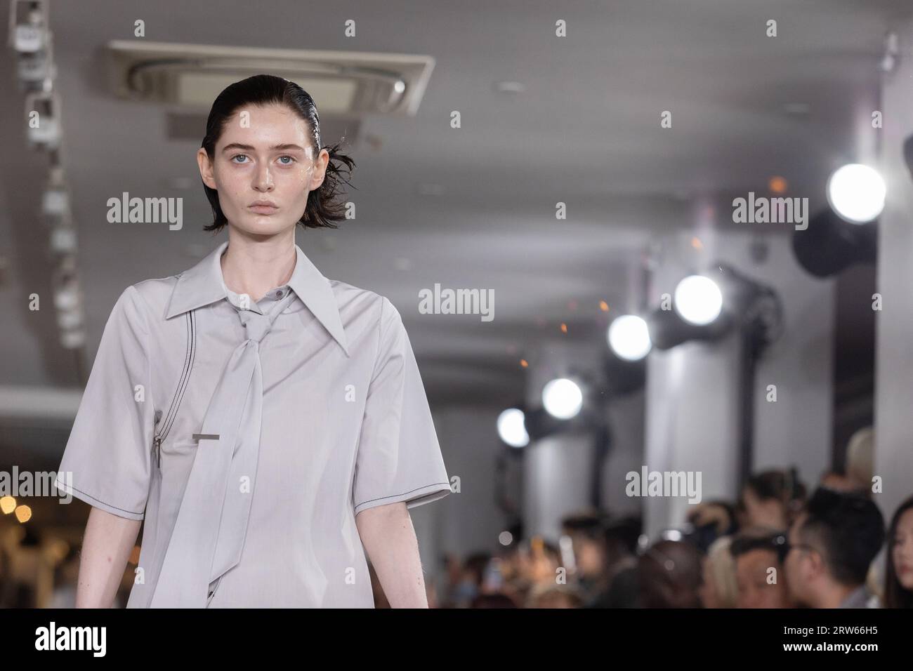 London, UK. September 17, 2023. A model on the catwalk at the J E CAI ...