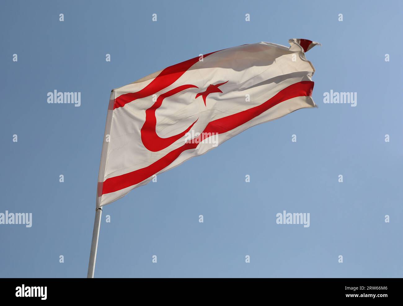 Blue sky background with cyprus flag hi-res stock photography and ...