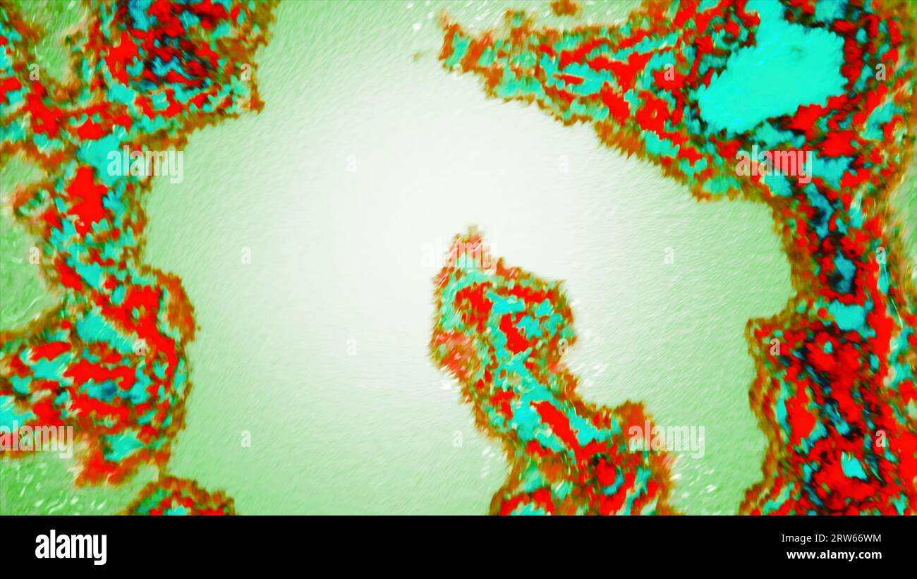 Colorful abstract spots of moving viruses. Motion. Colorful bright ...